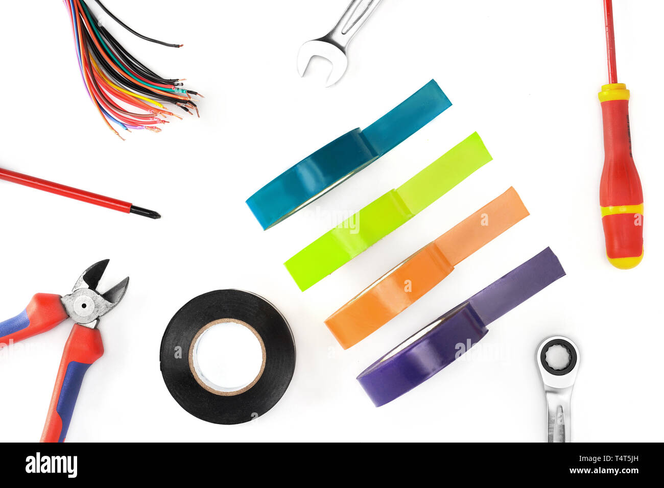 Composition of tools for the electrician repair and its protection and ...