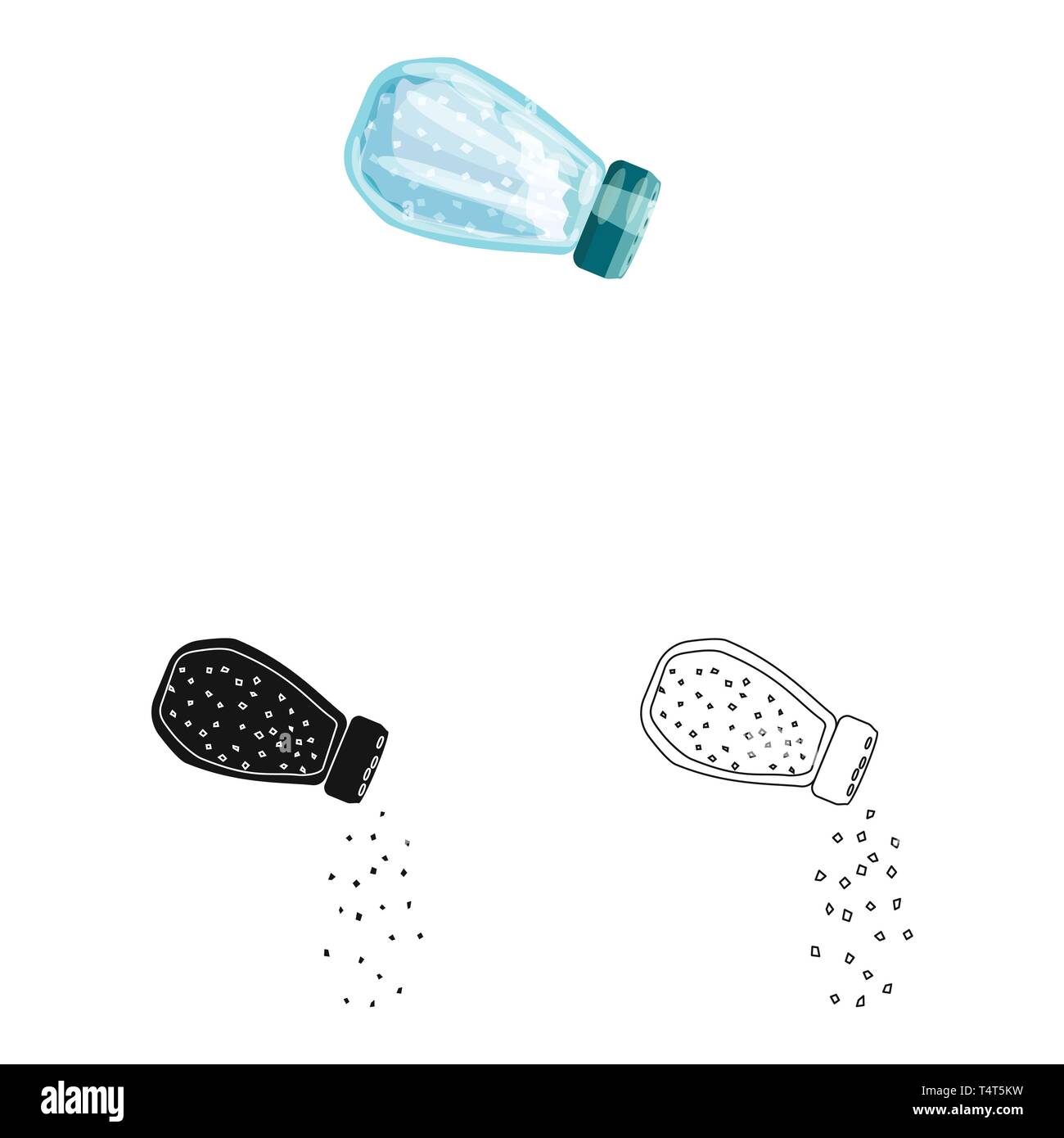 Isolated object of bottle and salt icon. Set of bottle and pack stock ...