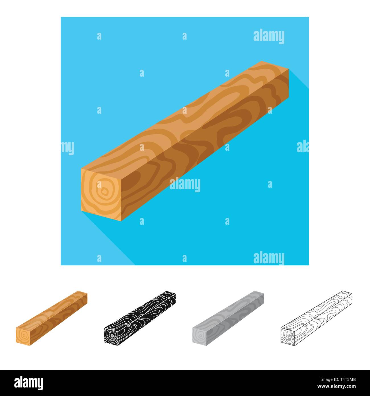 Isolated object of timber and piece icon. Collection of timber and ...