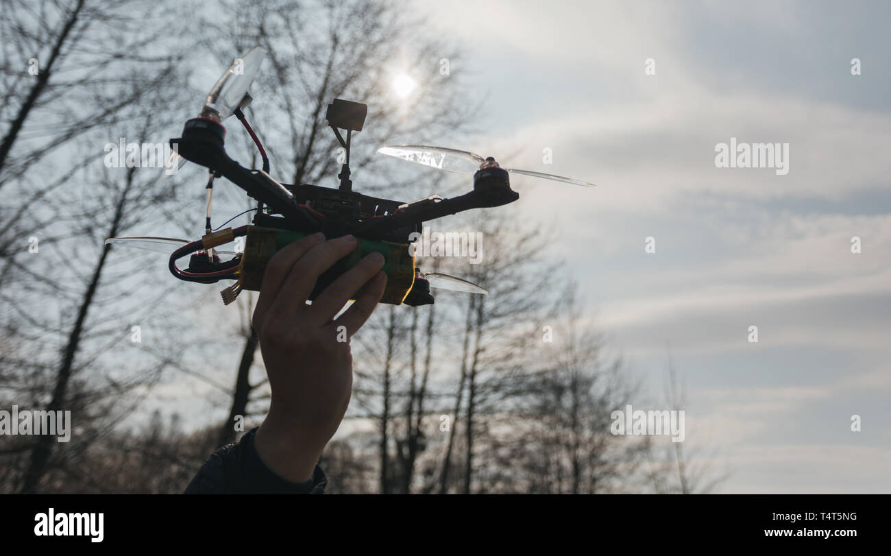 Hand holds drone copter hi-res stock photography and images - Alamy