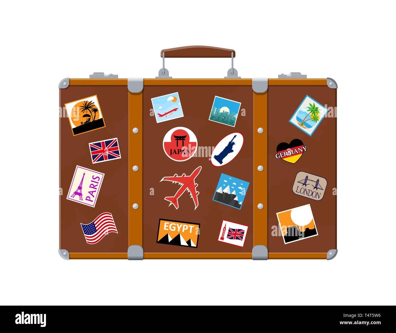 Vintage travel case stickers labels Stock Vector Images - Alamy
