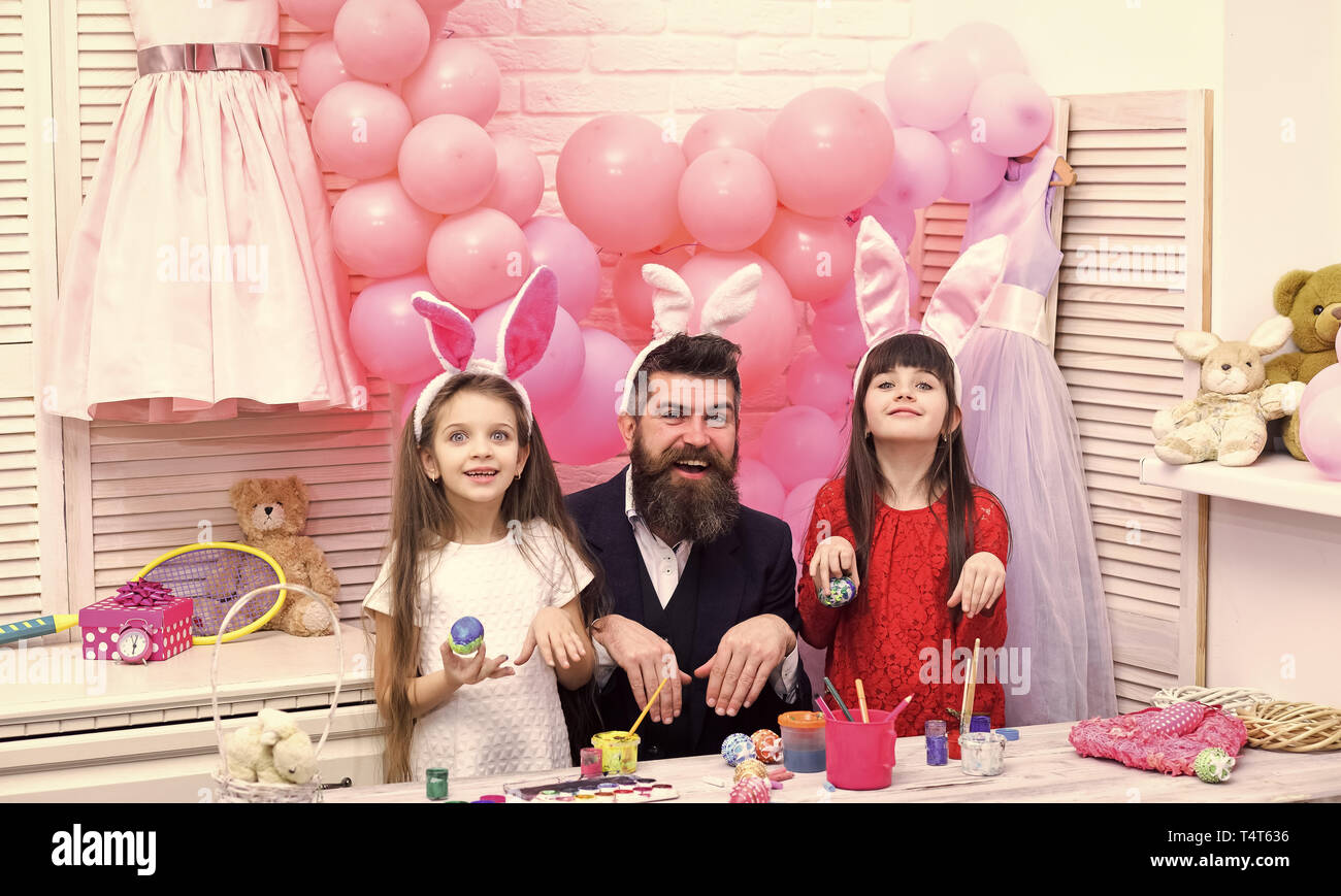 Happy family celebrate spring holiday, love. Family values, childhood ...