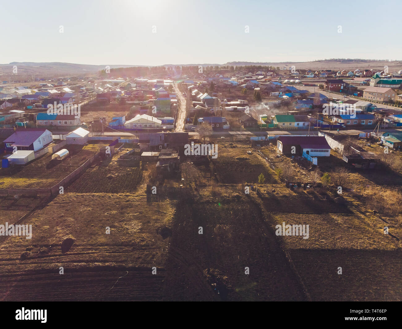 aerial view roof top village with drone Stock Photo - Alamy