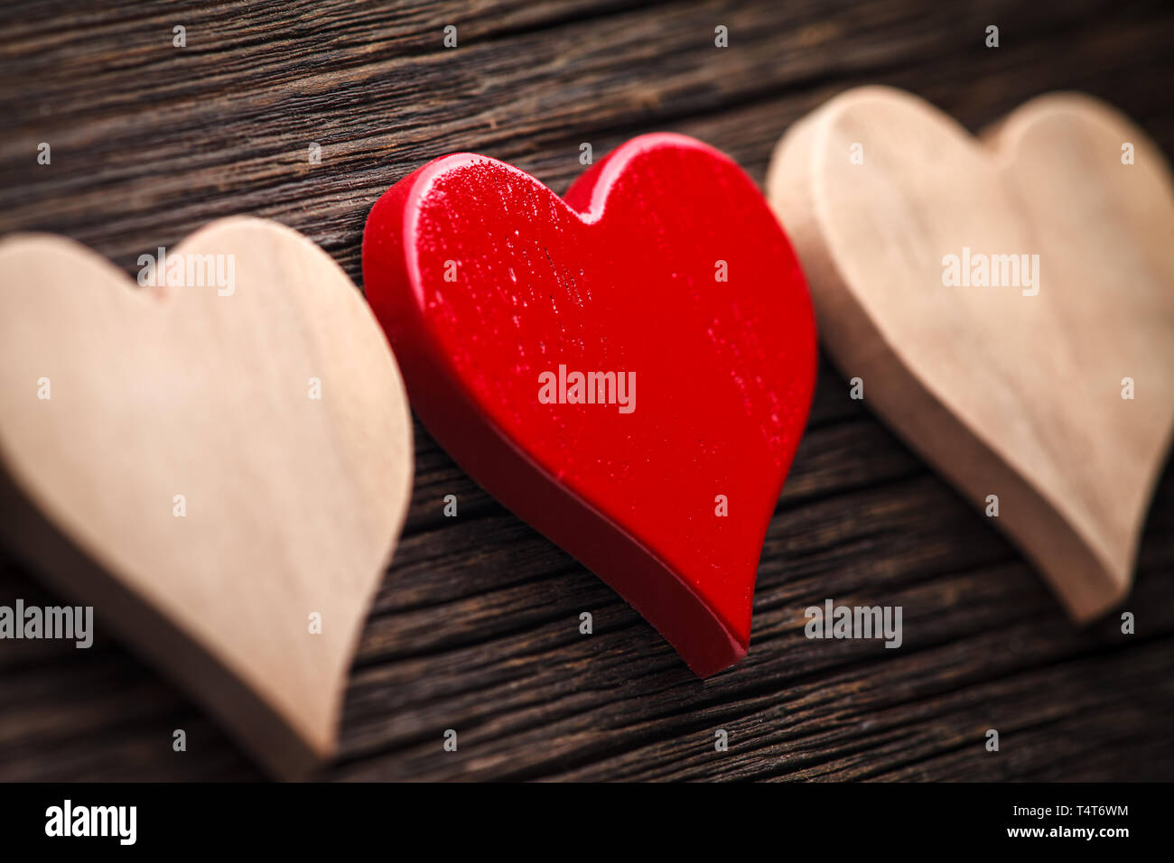 Bright Red Rustic Red heart Stock Photo - Alamy