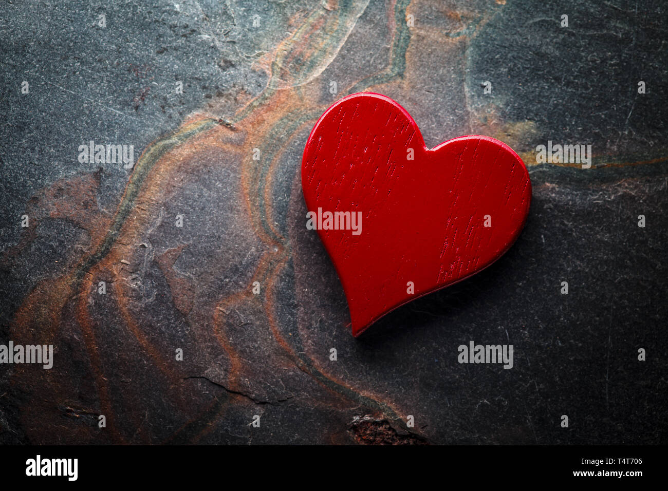 Bright Red Rustic Red heart Stock Photo - Alamy