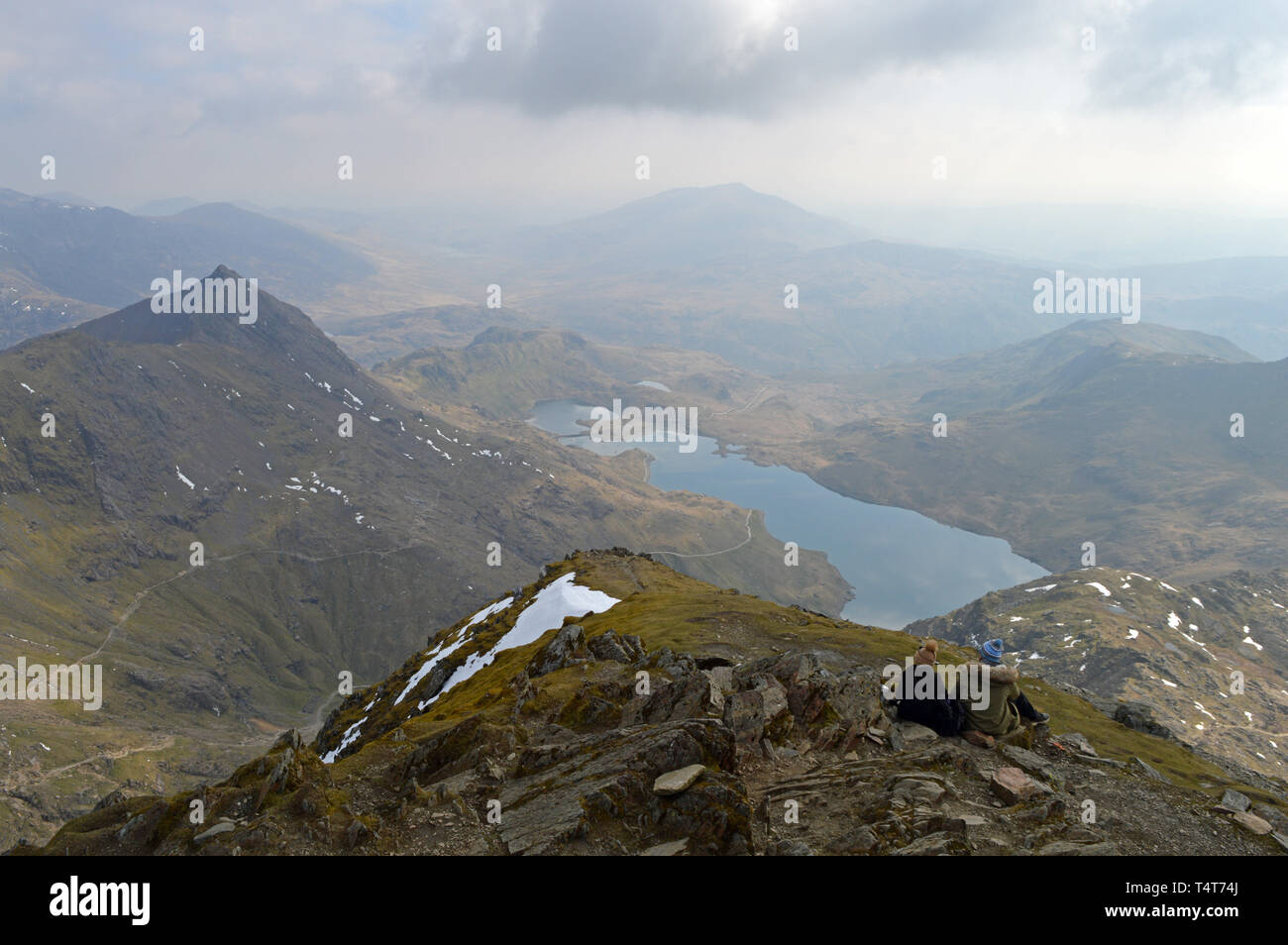 Views from Snowdon summit toward Crib Goch Stock Photo - Alamy