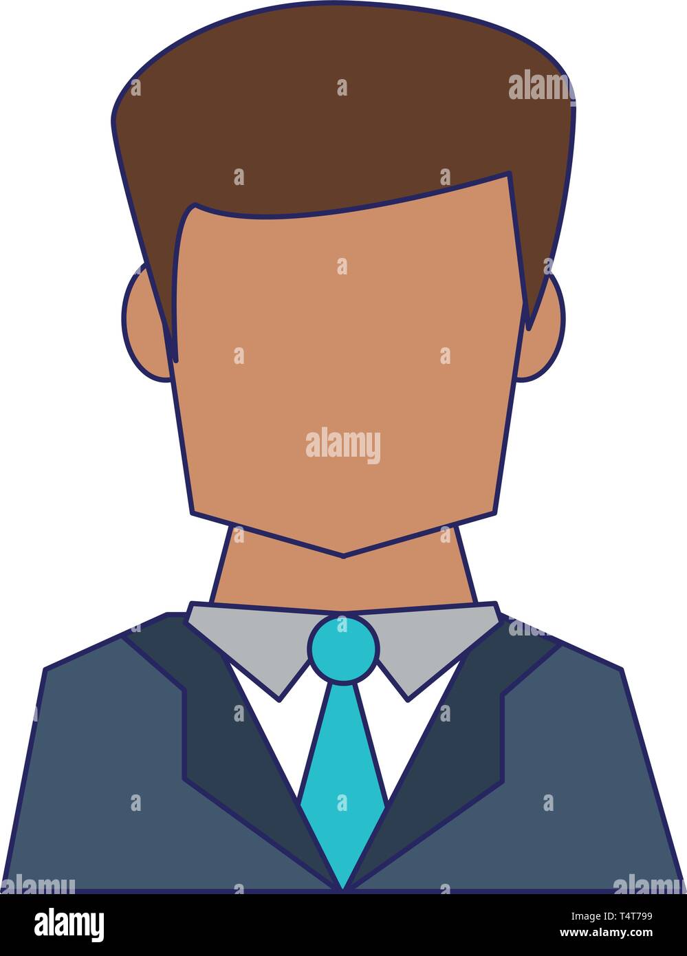 Businessman avatar faceless profile blue lines Stock Vector Image & Art ...