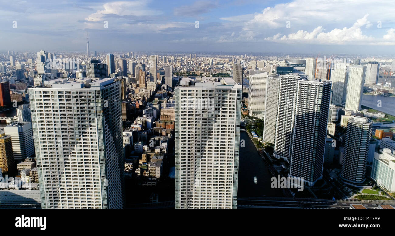 tokyo bay in aerial view Stock Photo - Alamy
