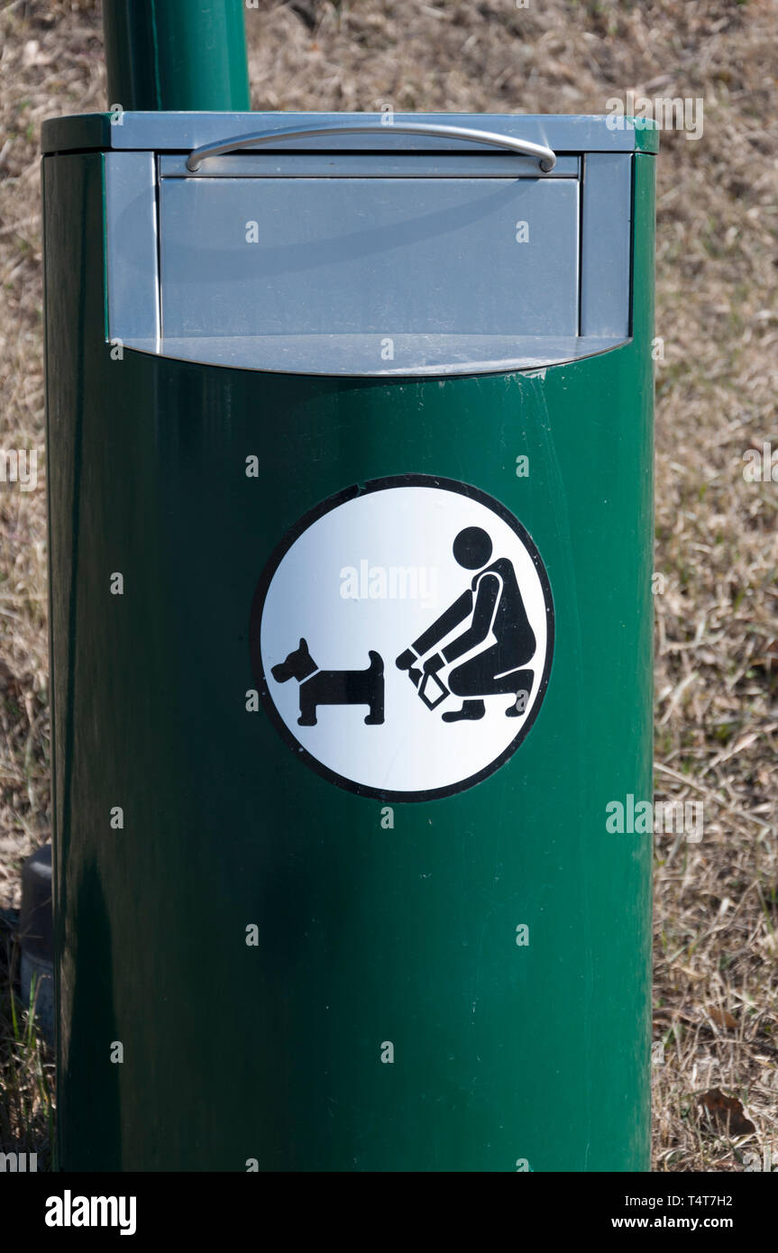 Dog poo trash can Stock Photo - Alamy