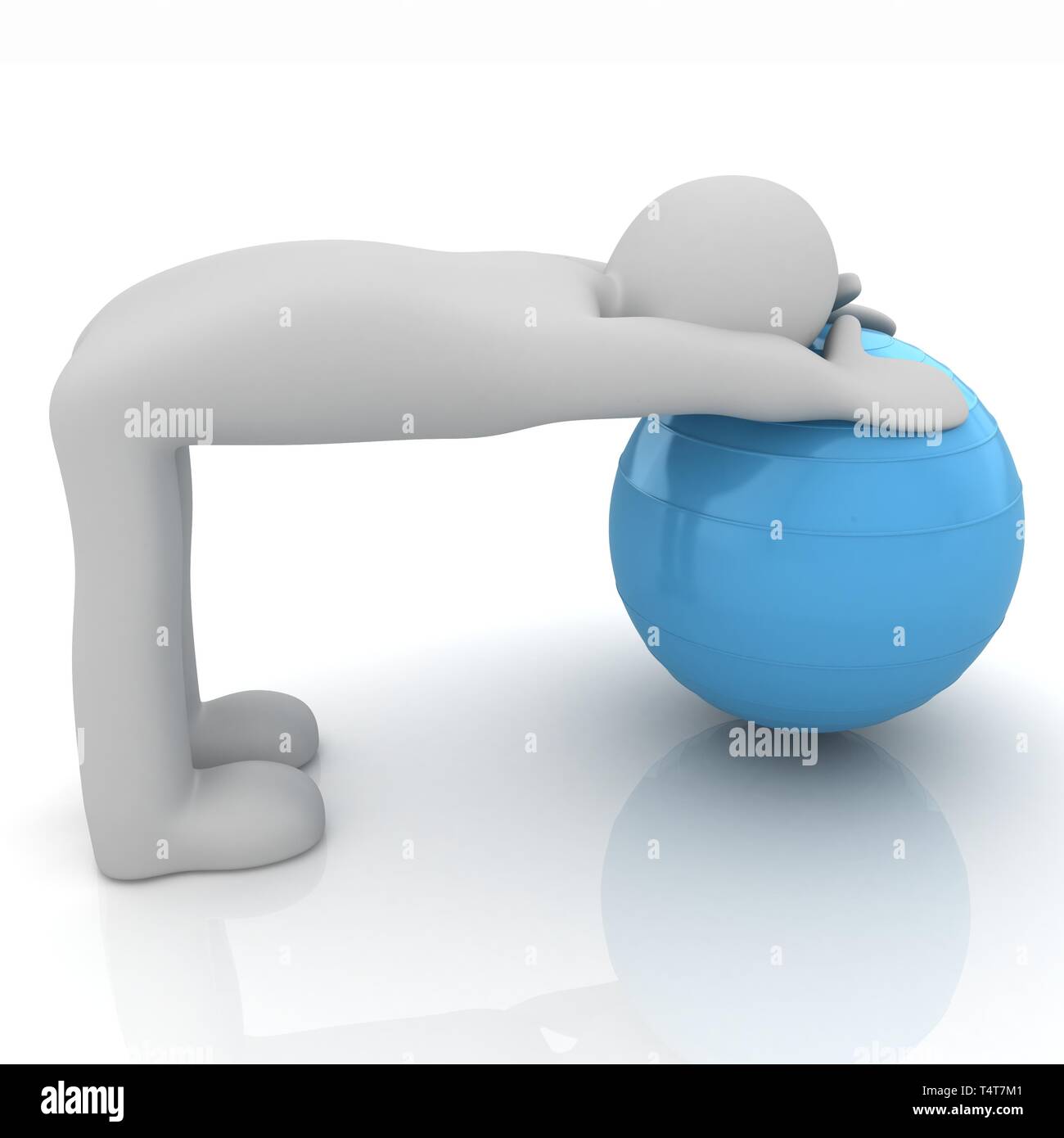 3d man exercising position on fitness ball. My biggest pilates series ...