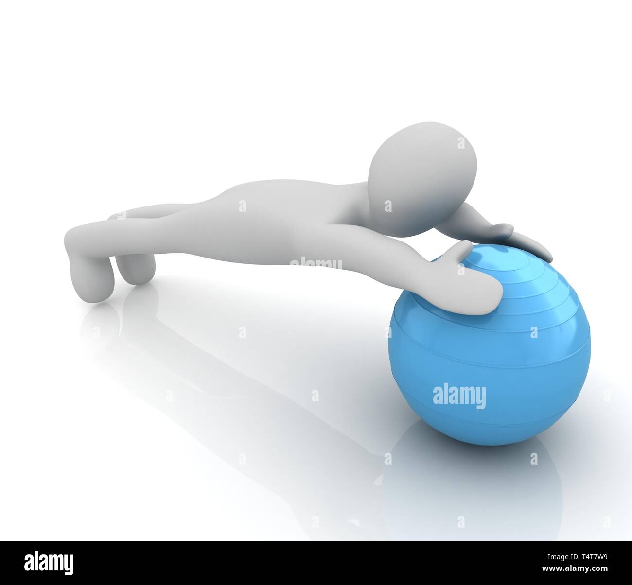 3d man exercising position on fitness ball. My biggest pilates series ...