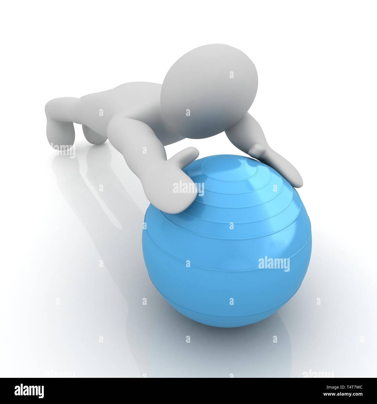 3d man exercising position on fitness ball. My biggest pilates series ...