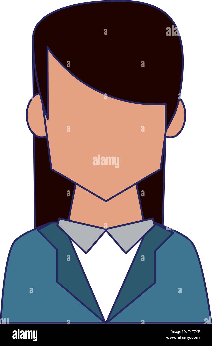 Businesswoman profile faceless avatar blue lines Stock Vector Image ...