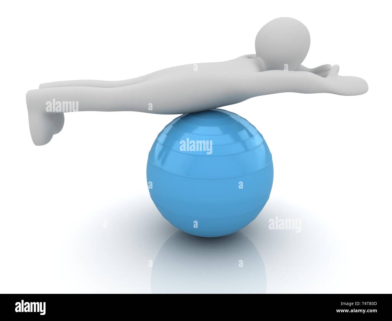3d man exercising position on fitness ball. My biggest pilates series ...