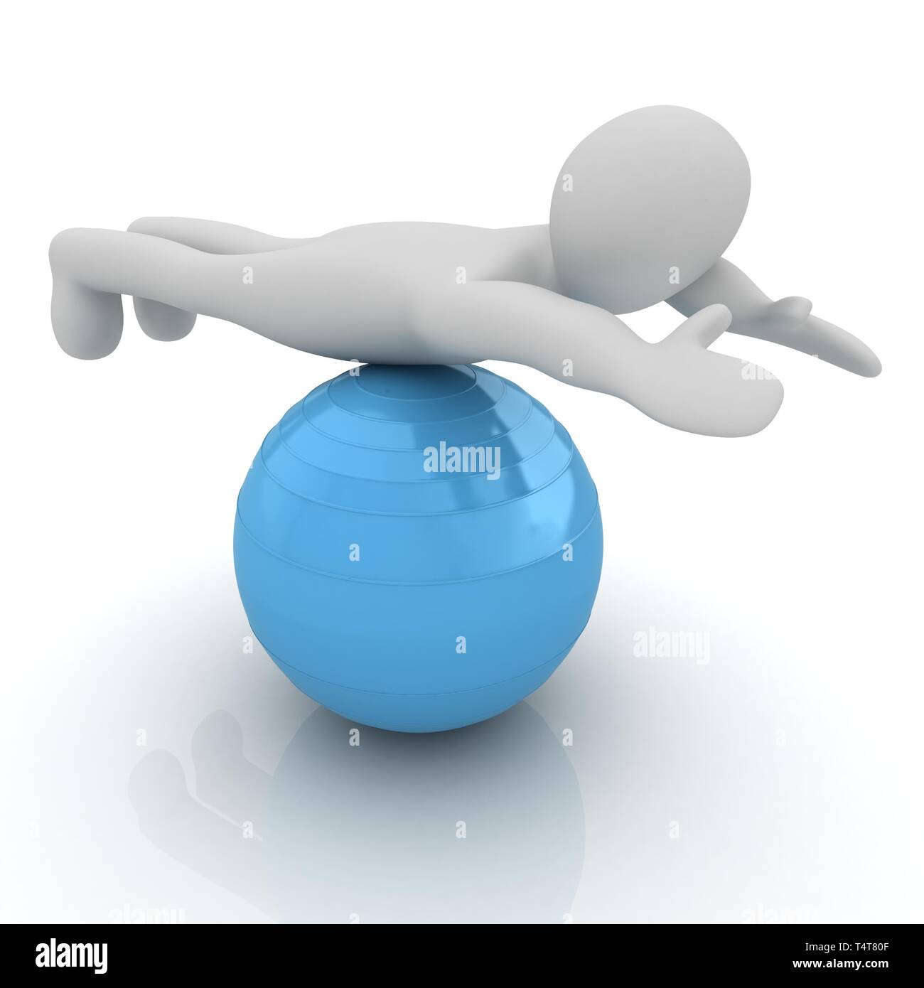 3d man exercising position on fitness ball. My biggest pilates series ...