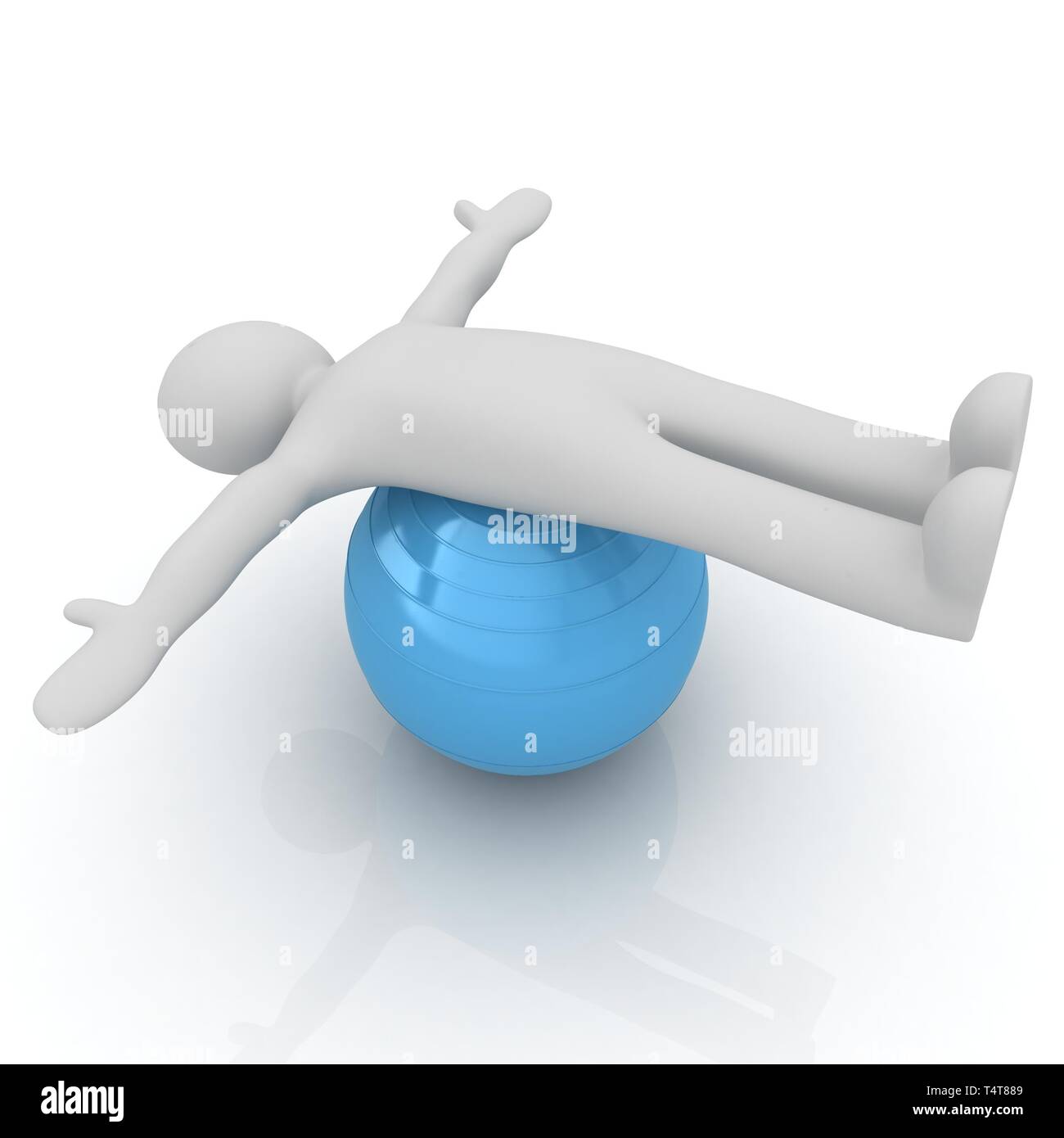3d man exercising position on fitness ball. My biggest pilates series ...