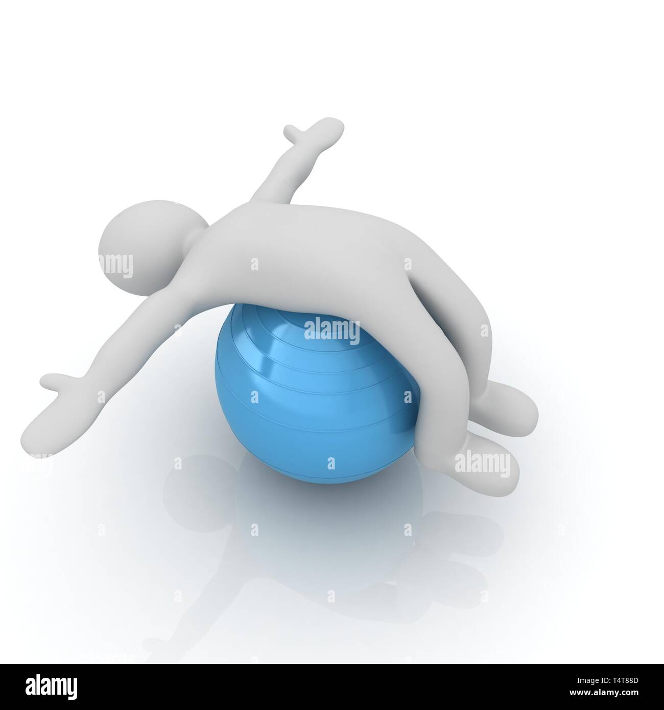 3d man exercising position on fitness ball. My biggest pilates series ...