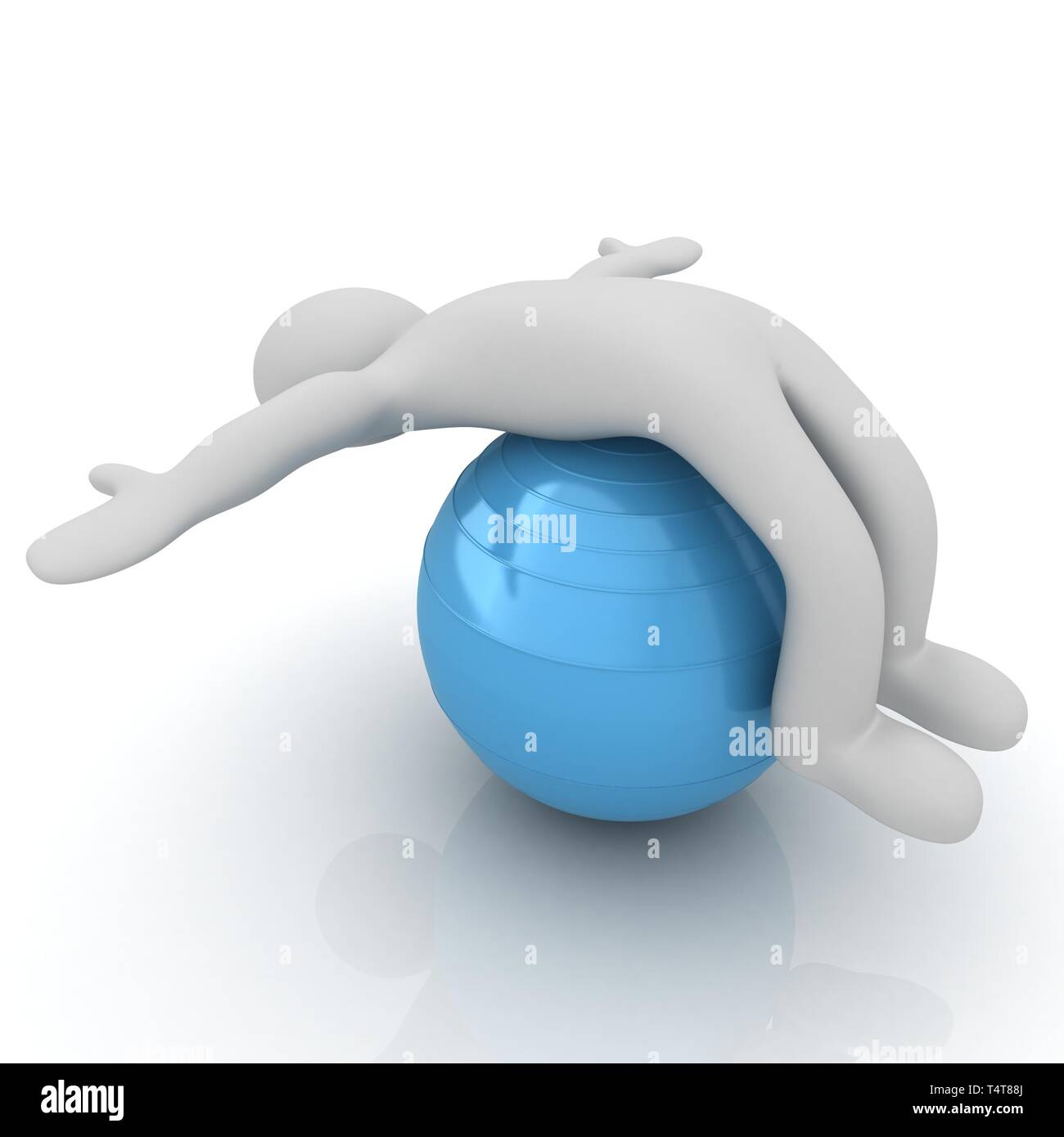 3d man exercising position on fitness ball. My biggest pilates series ...