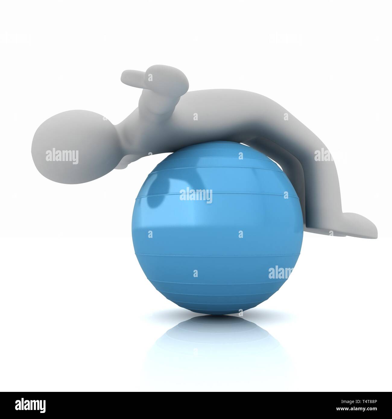 3d man exercising position on fitness ball. My biggest pilates series ...
