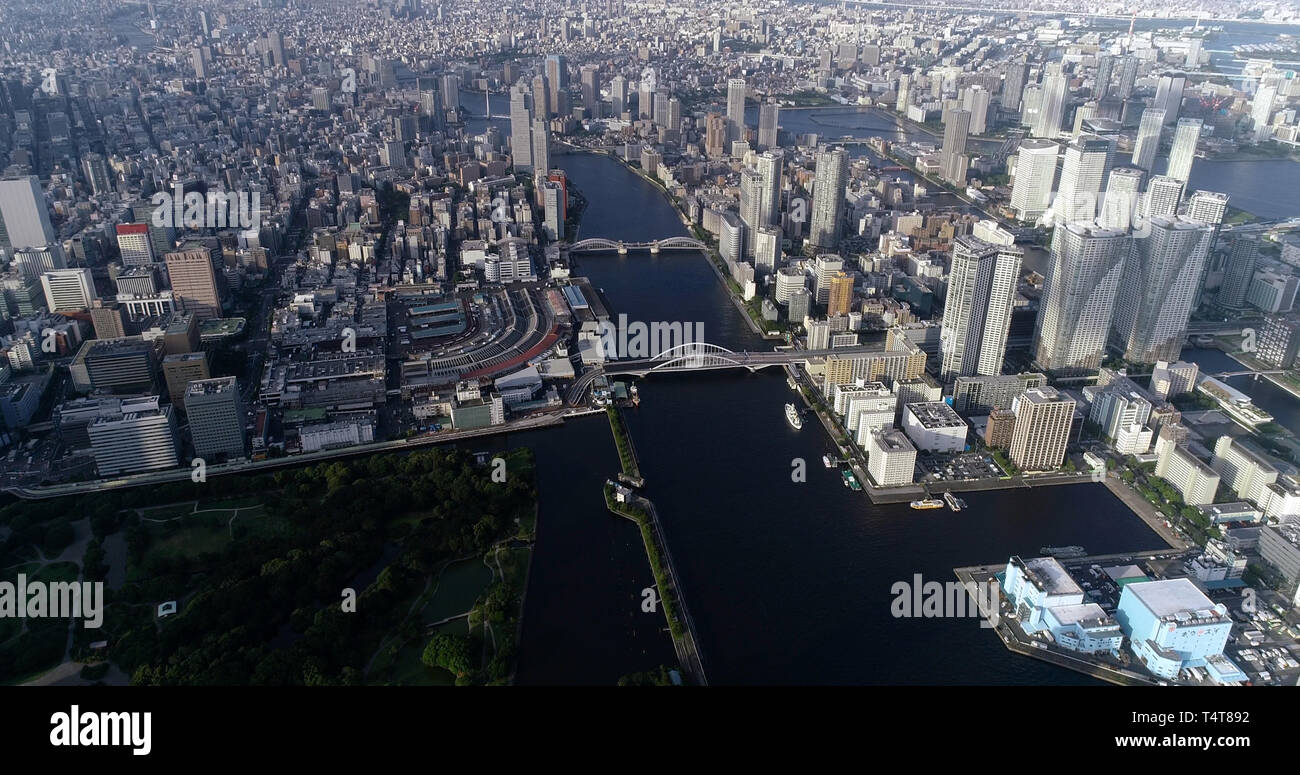 tokyo bay in aerial view Stock Photo - Alamy