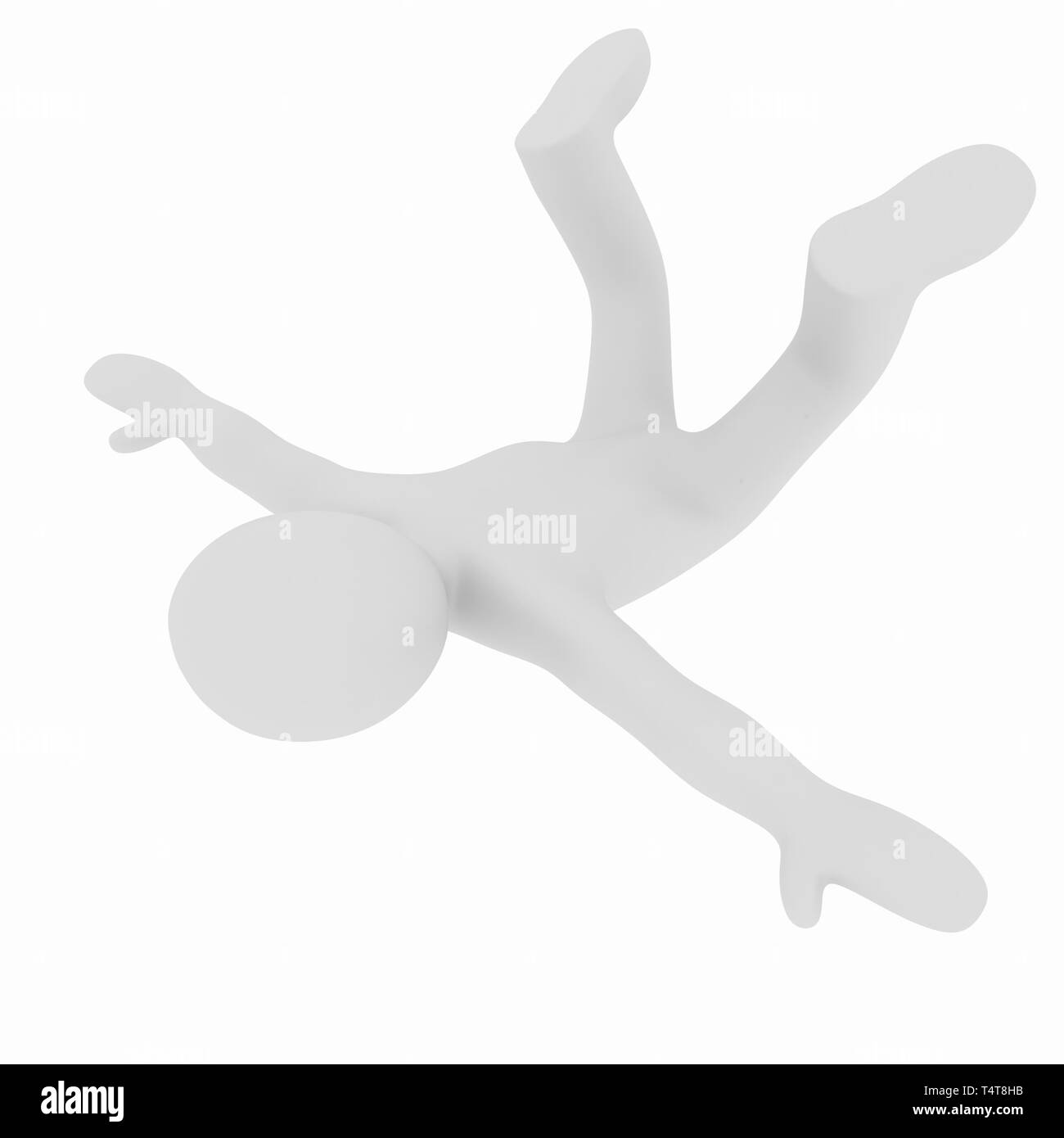 Flying 3d man on white background Stock Photo - Alamy