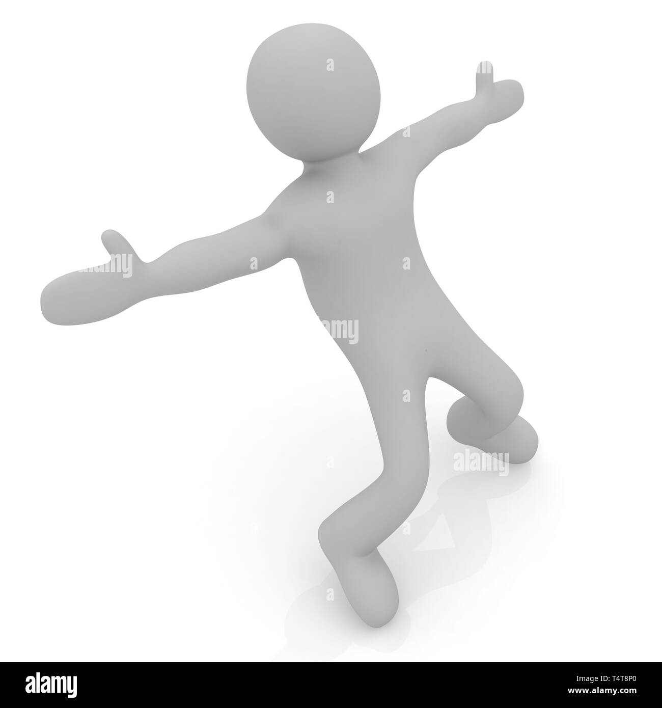 3d man isolated on white. Series: morning exercises - flexibility ...