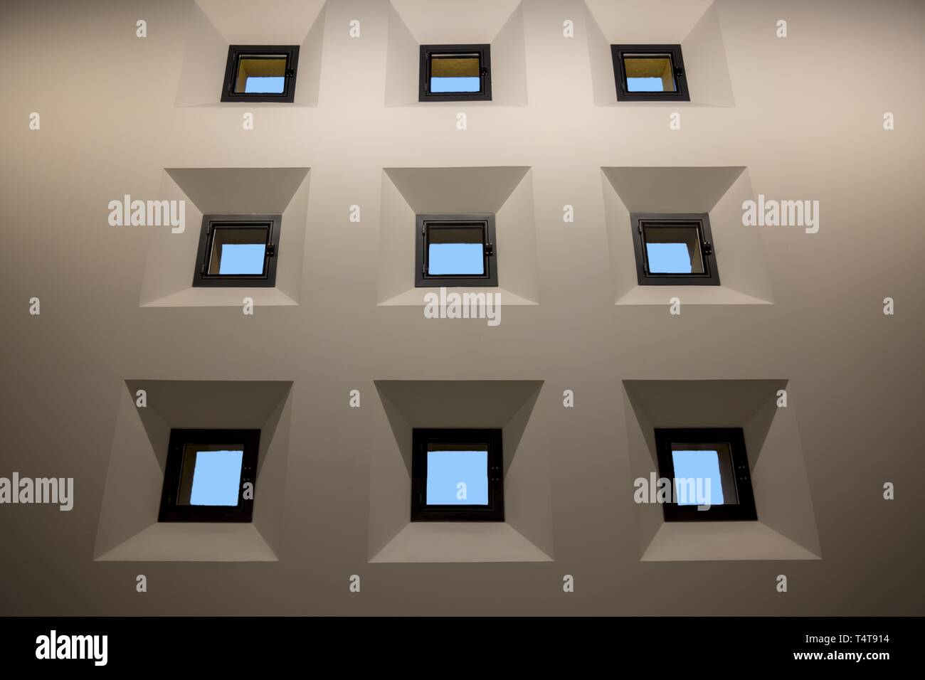 Windows on a Wall Stock Photo - Alamy