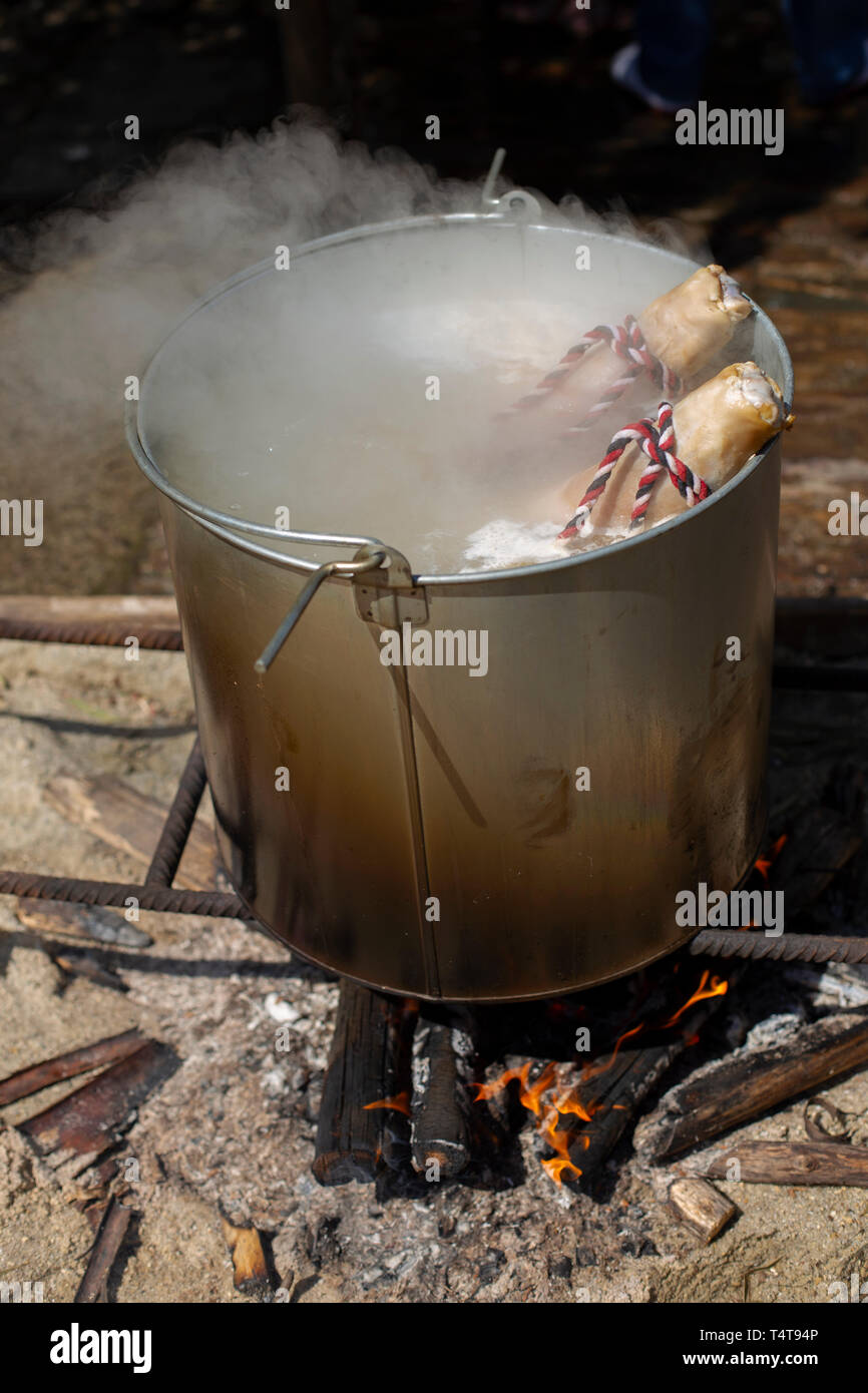 Shoulder of pork is boiling Stock Photo - Alamy