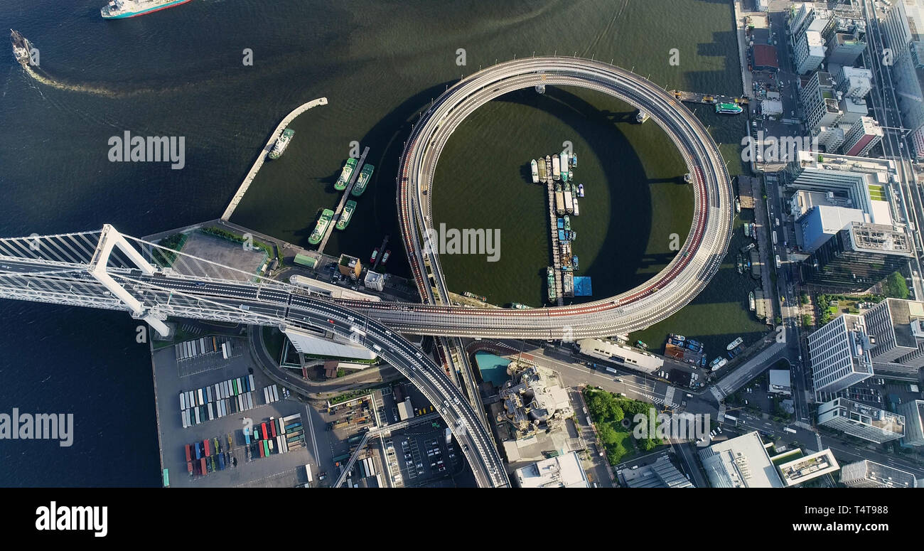interchanger in Tokyo Bay in aerial view Stock Photo - Alamy