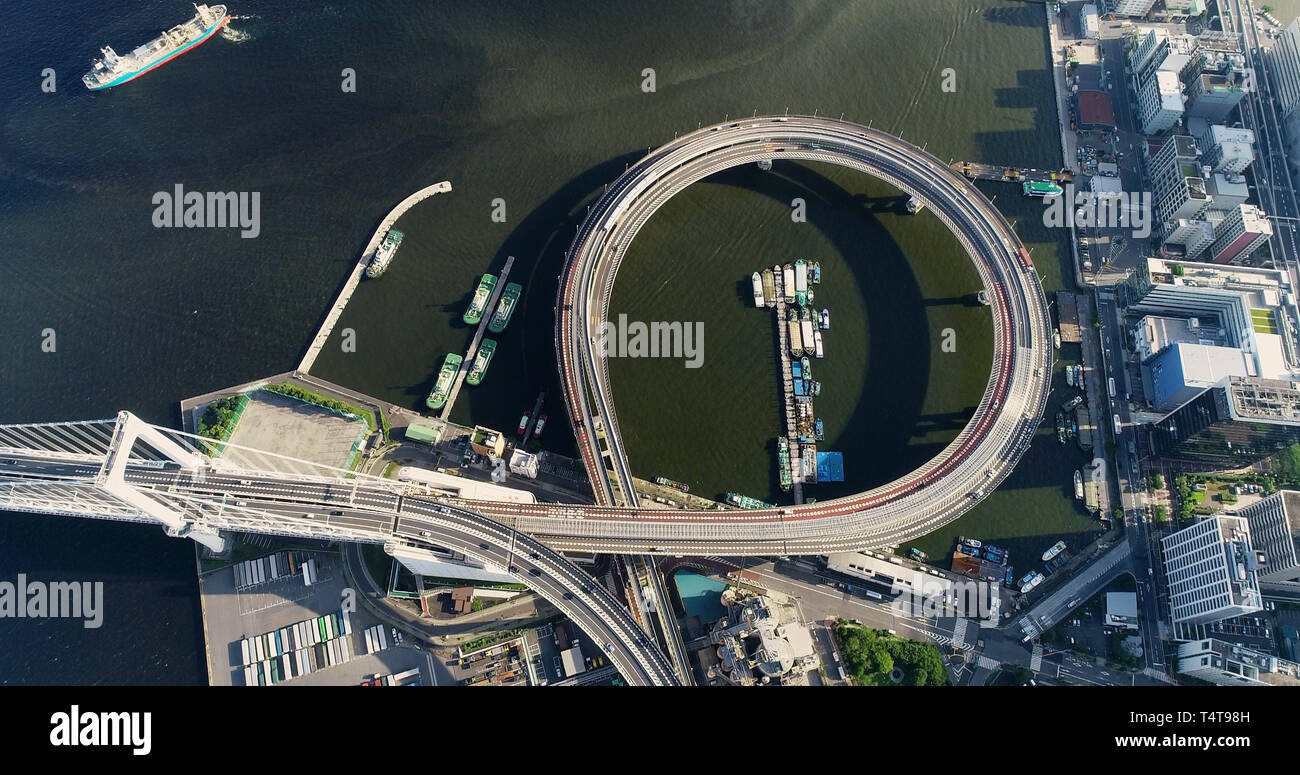interchanger in Tokyo Bay in aerial view Stock Photo - Alamy