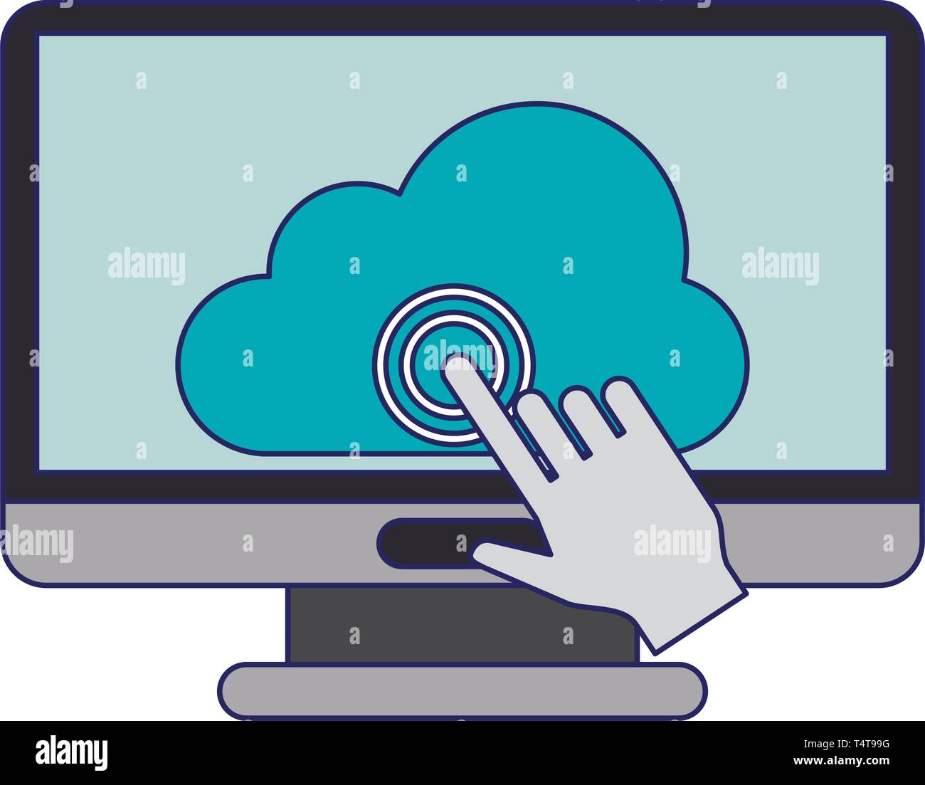 Cloud computing technology blue lines Stock Vector Image & Art - Alamy