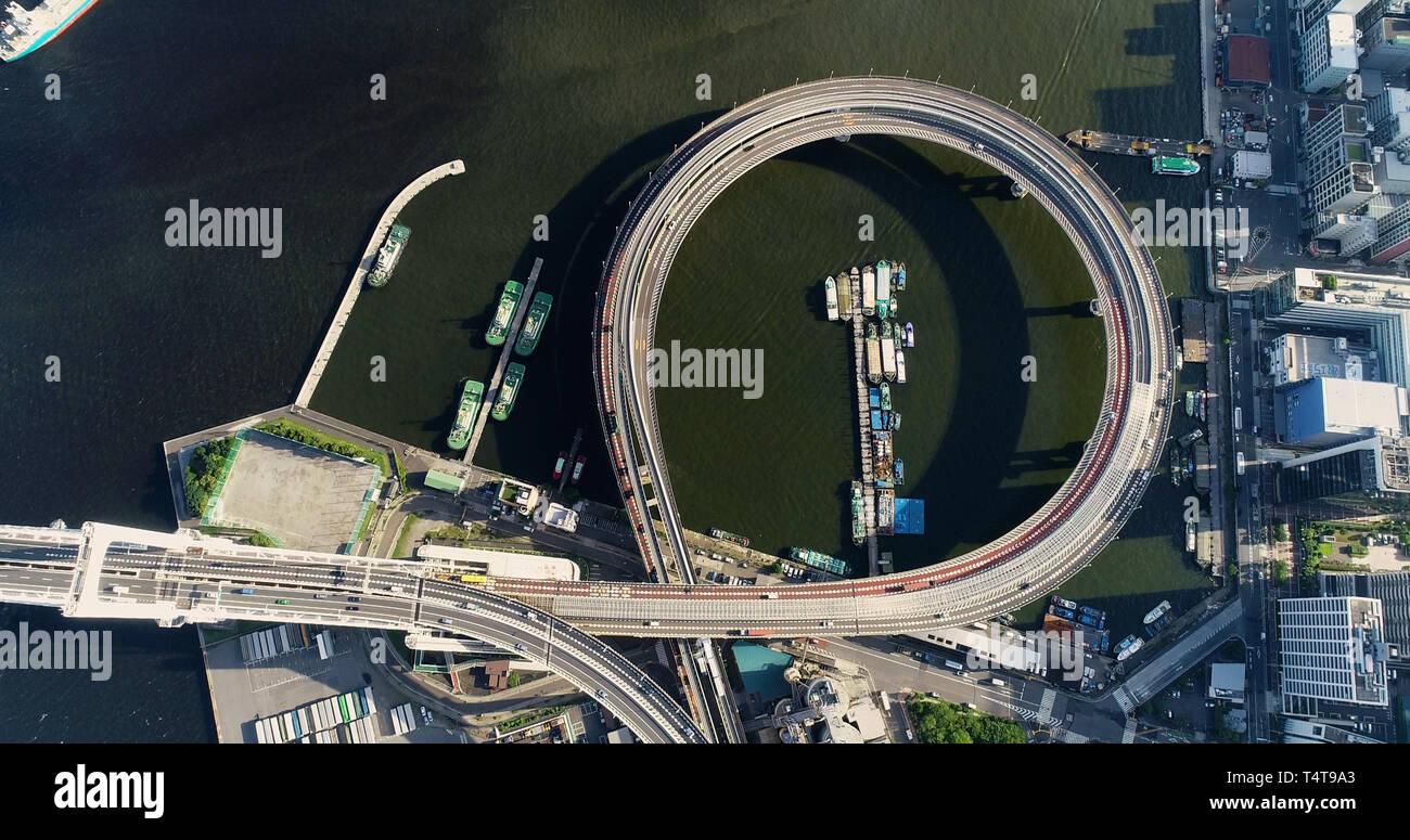 interchanger in Tokyo Bay in aerial view Stock Photo - Alamy