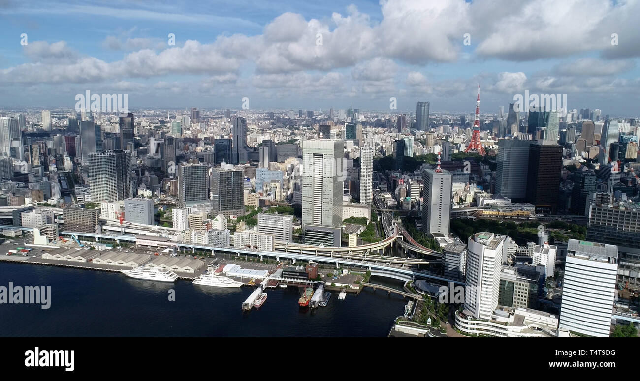 tokyo bay in aerial view Stock Photo - Alamy