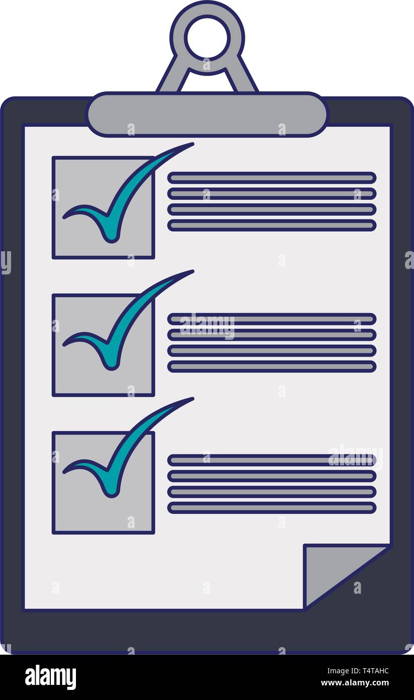 clipboard checklist document symbol blue lines Stock Vector Image & Art ...