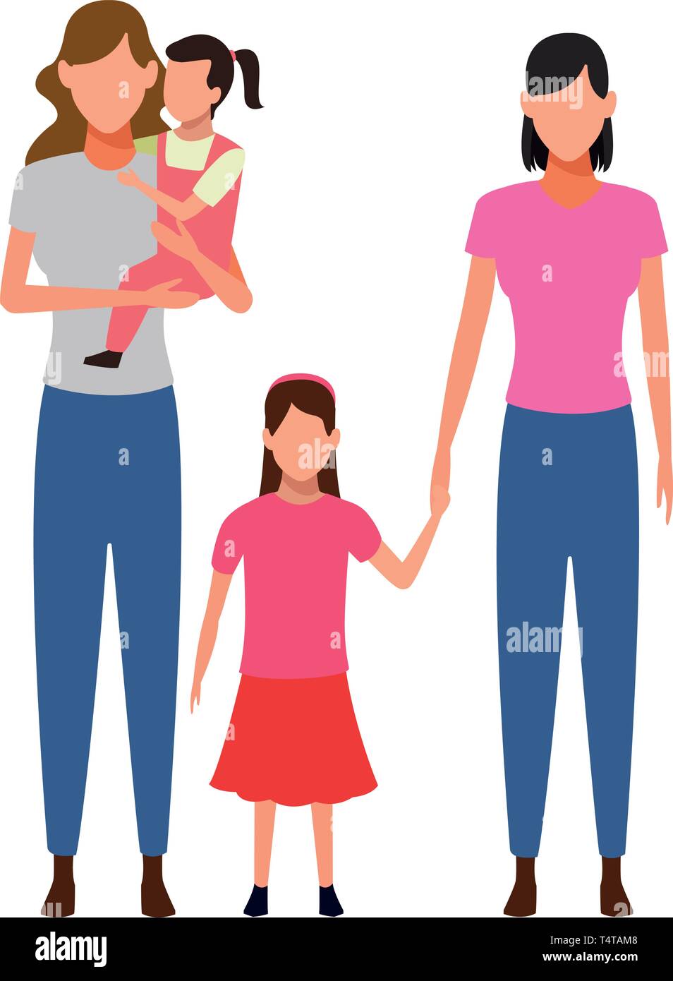 women with children avatar cartoon character Stock Vector Image & Art ...