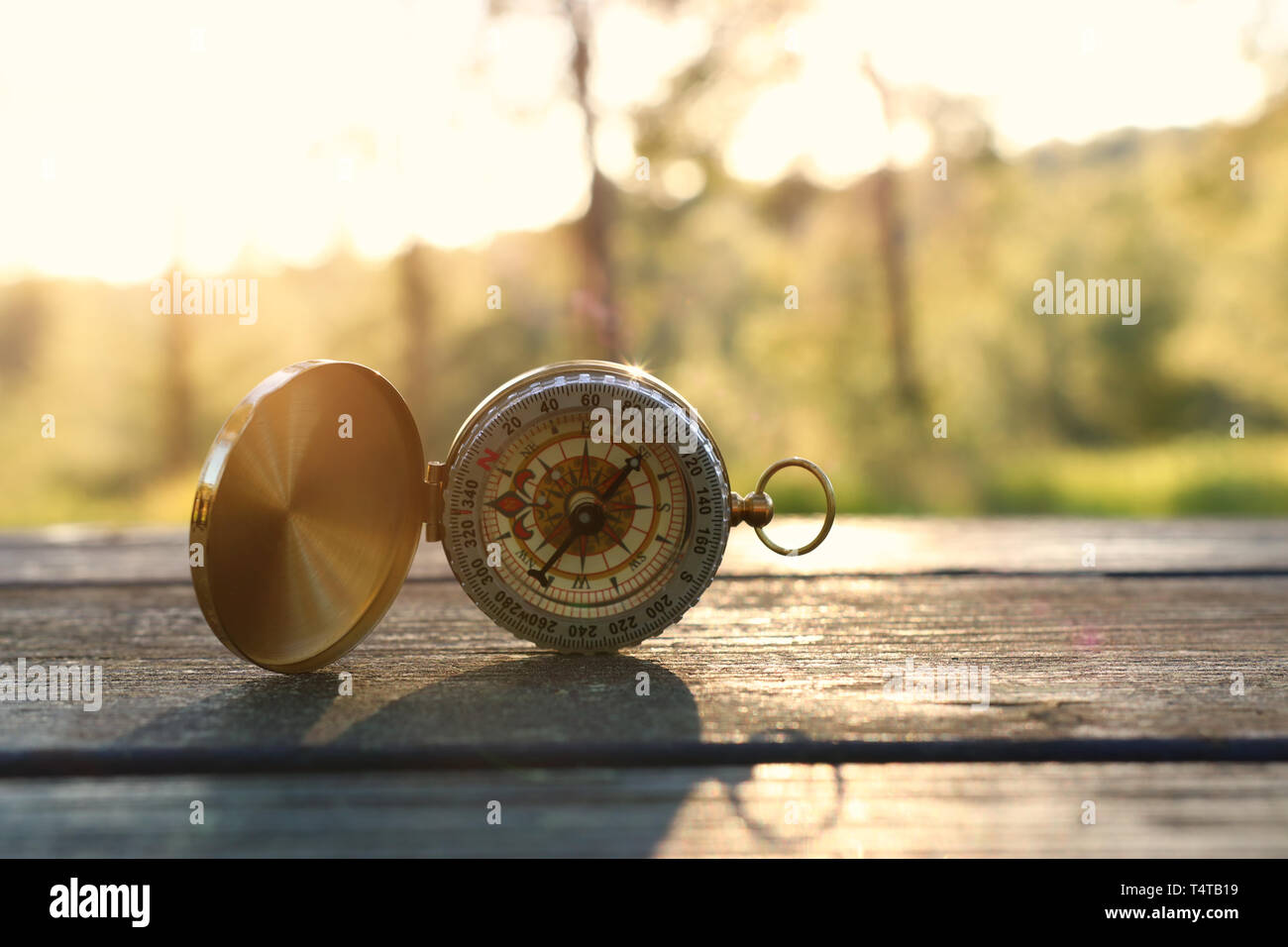 Wooden navigational compass hi-res stock photography and images - Alamy