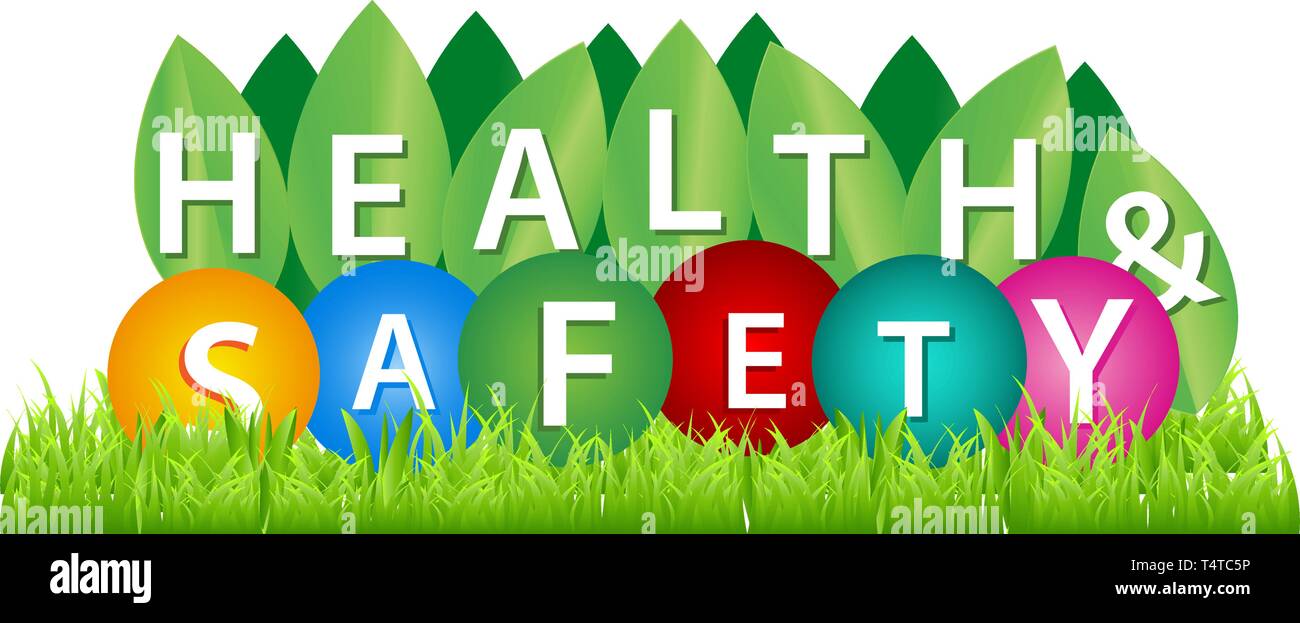 Word, writing health and safety. Vector illustration concept for ...