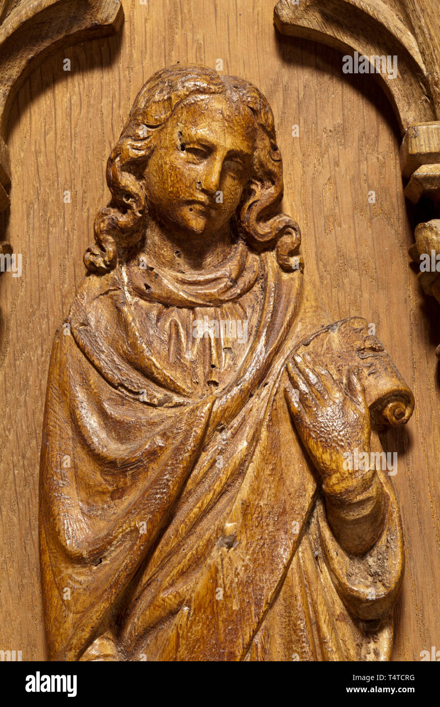 A Rhenish Gothic relief panel with St. John, 2nd half of 15th century ...