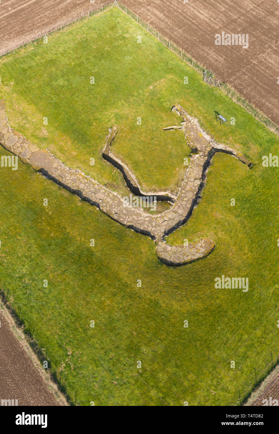 Aerial view of Carlungie Earth House, Monifieth, Angus, Scotland Stock ...