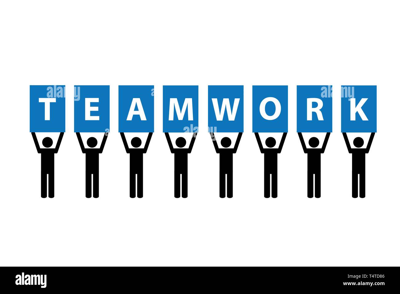 business teamwork concept pictogram blue vector illustration EPS10 ...