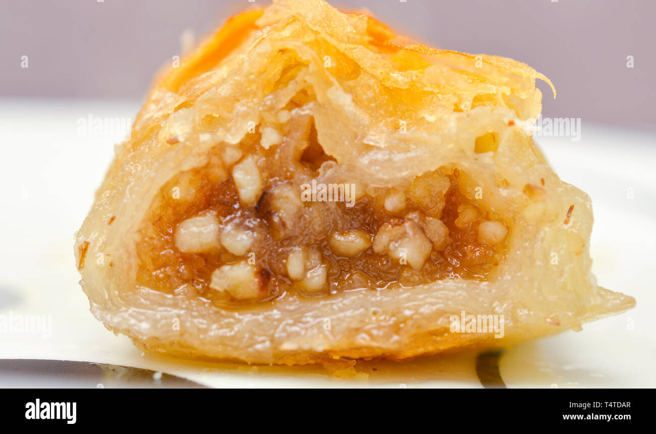 oriental turkish sweet rolled baklava image of a Stock Photo - Alamy