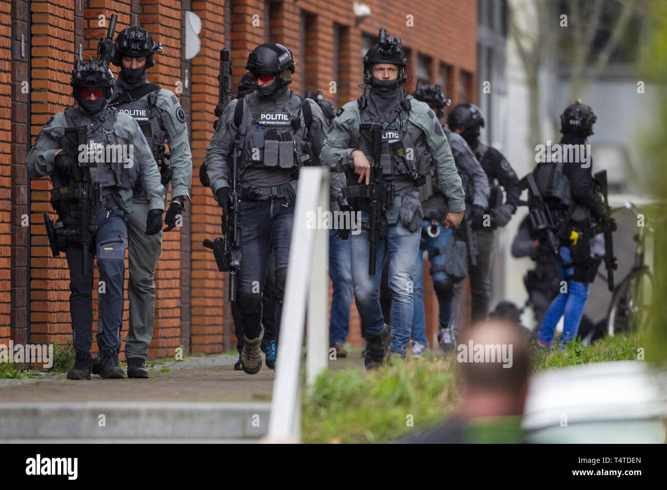 Armed police in Utrecht, Netherlands, after a gunman opened fire on a ...