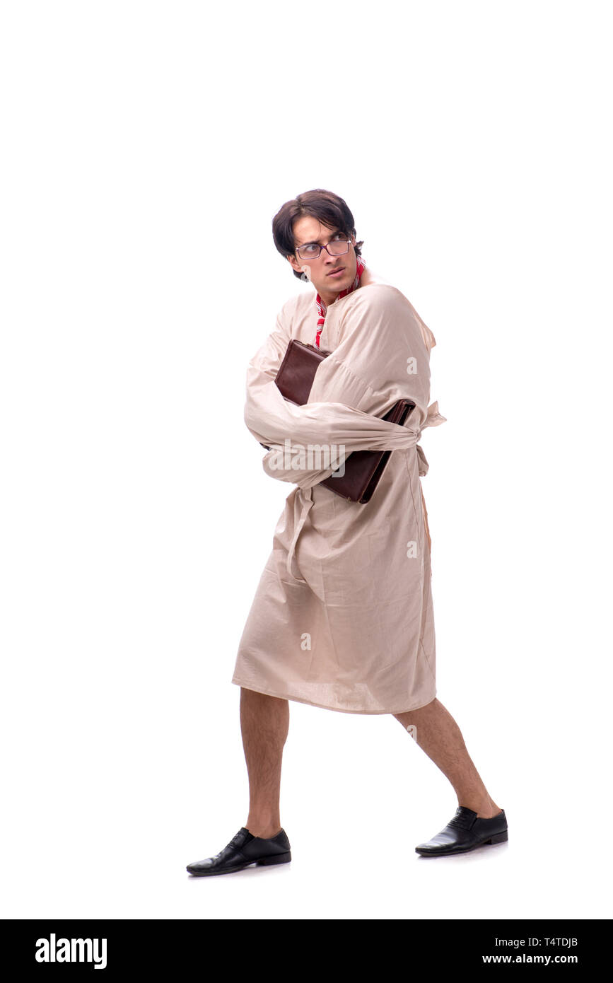 Young mad man isolated on white Stock Photo - Alamy