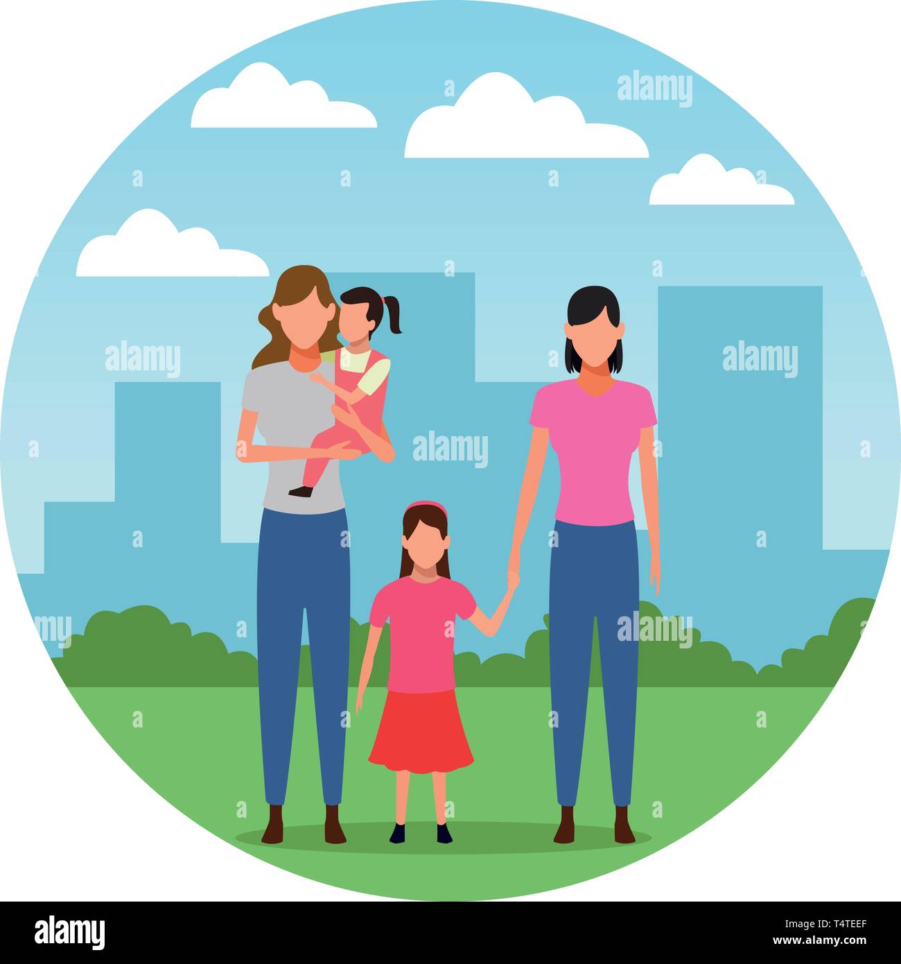 women with children avatar cartoon character Stock Vector Image & Art ...