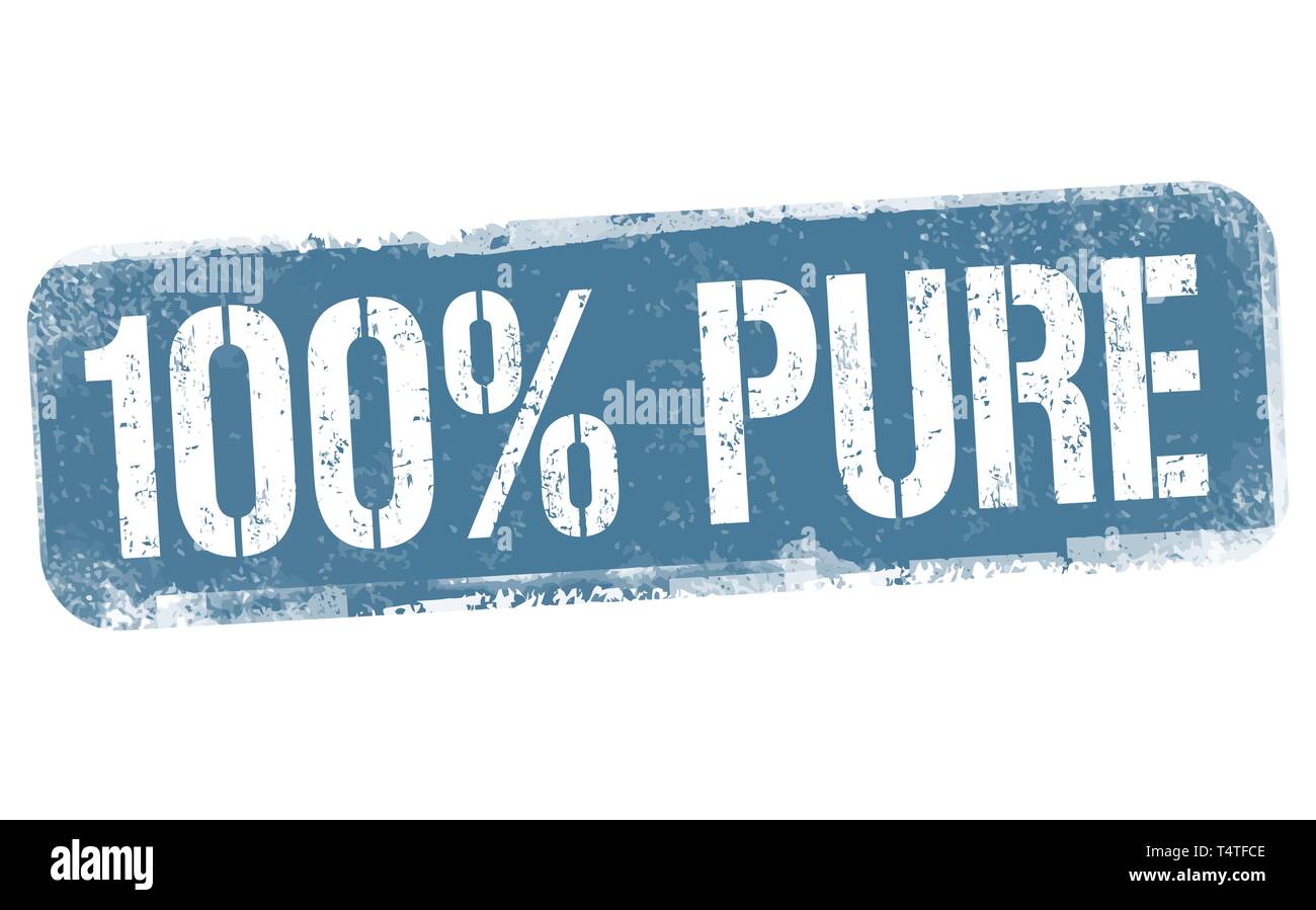 100% pure sign or stamp on white background, vector illustration Stock ...