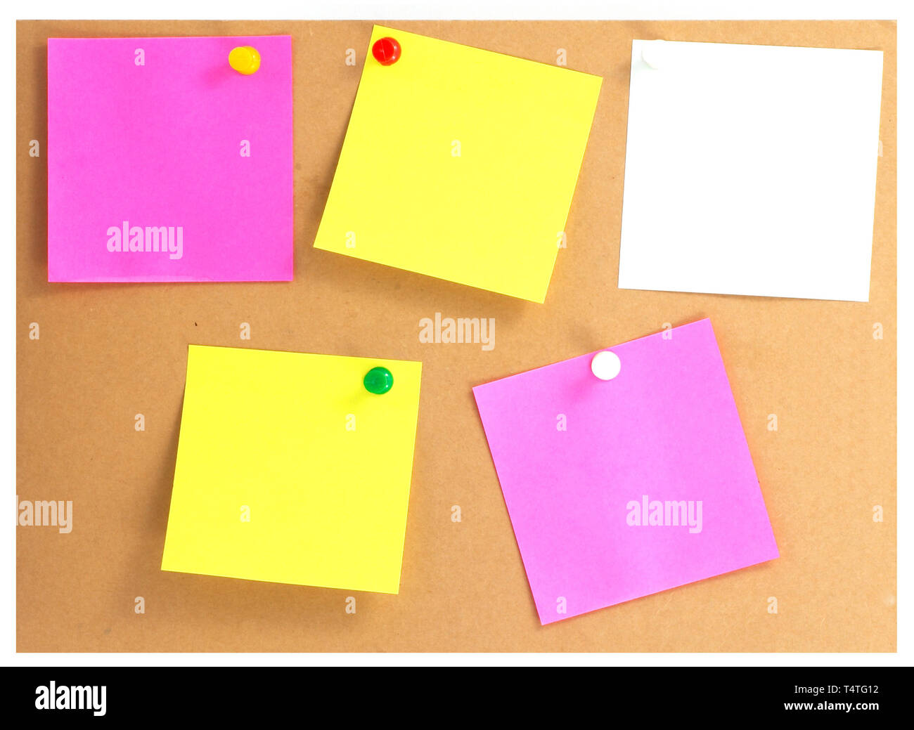 colorful posts on cork board Stock Photo - Alamy