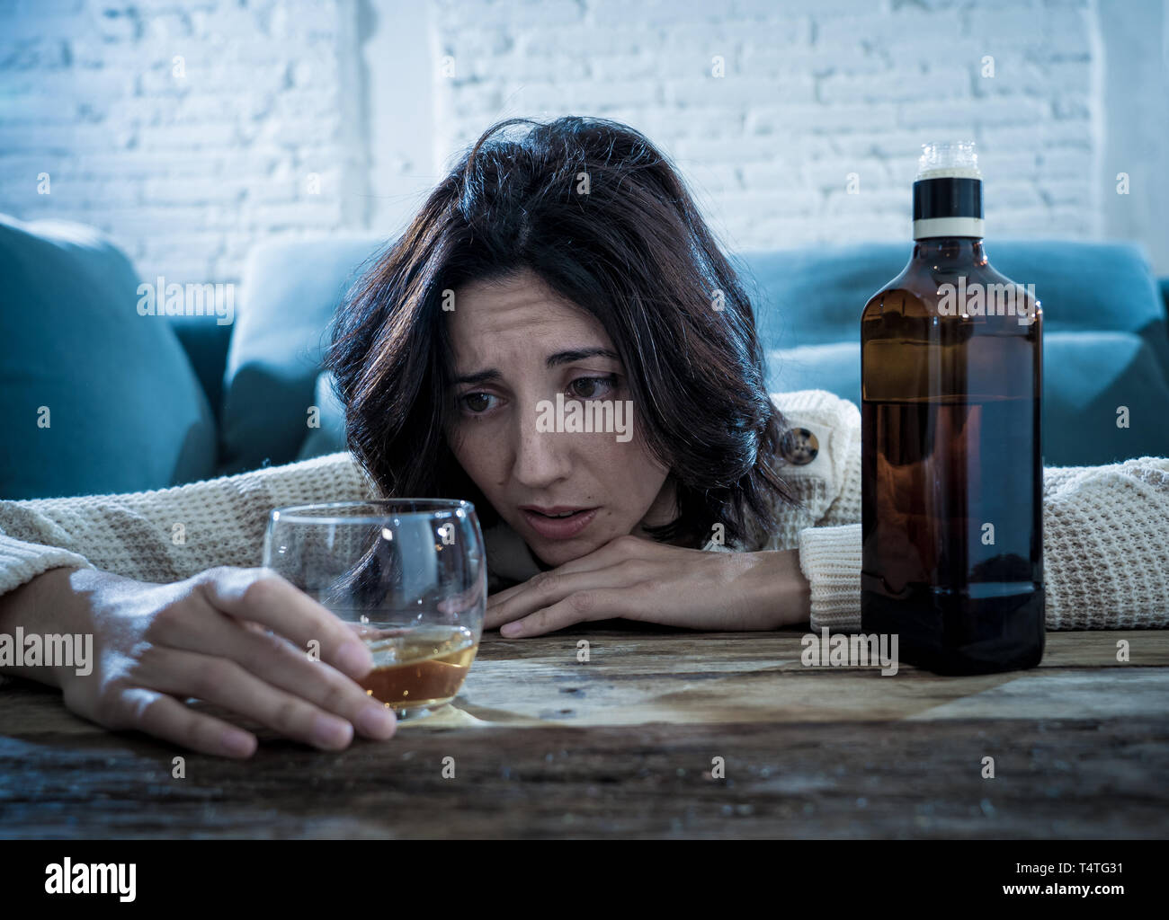 Drunk woman alone hi-res stock photography and images - Alamy