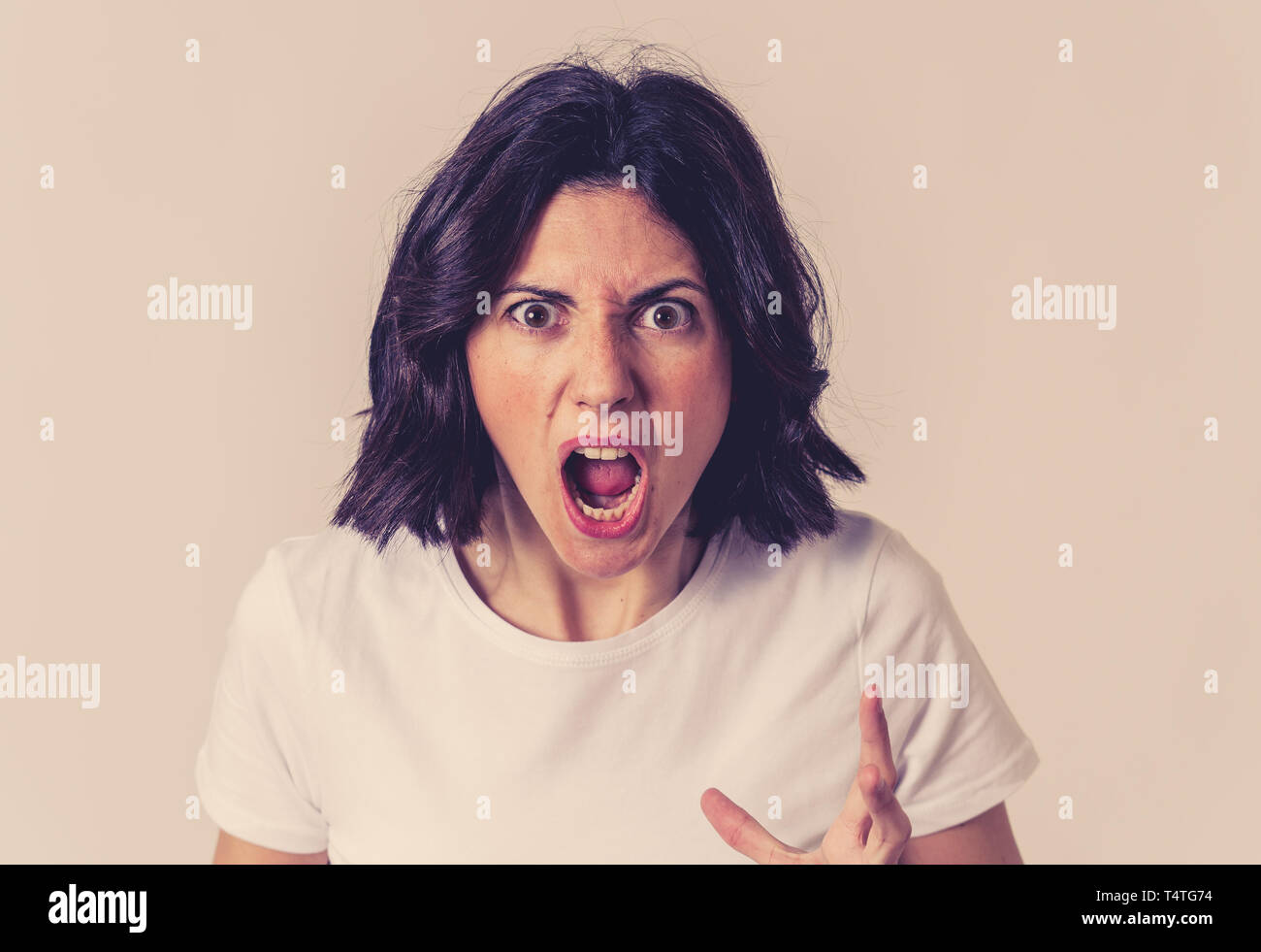 Angry woman face hi-res stock photography and images - Alamy