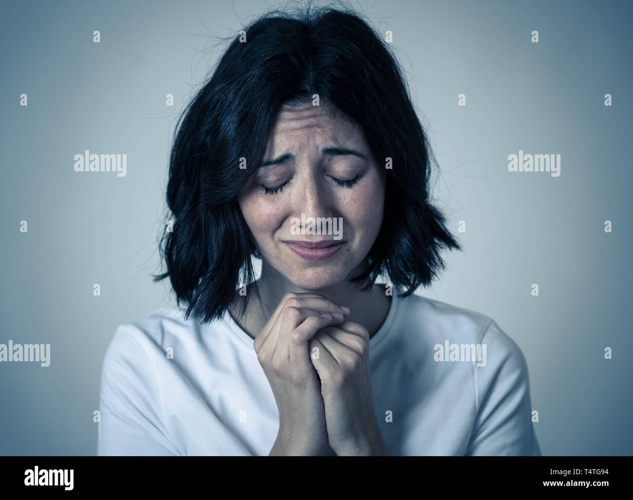 Woman staring worried hi-res stock photography and images - Alamy
