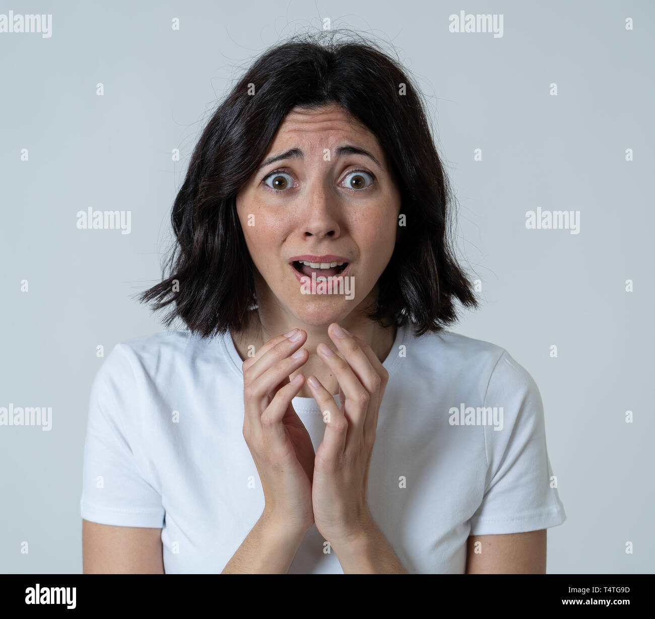 Frightened girl eyes hi-res stock photography and images - Alamy